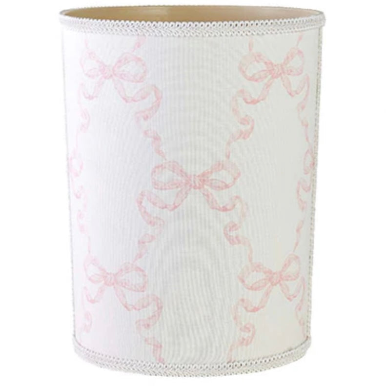 Pink Ribbon Trellis Wastebasket | Maisonette Shop